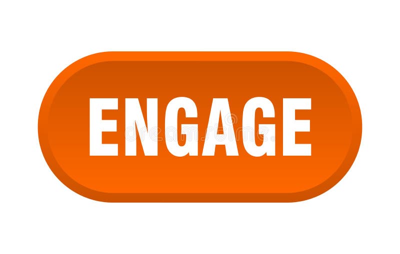 Engage button stock vector. Illustration of vector, orange - 196829092