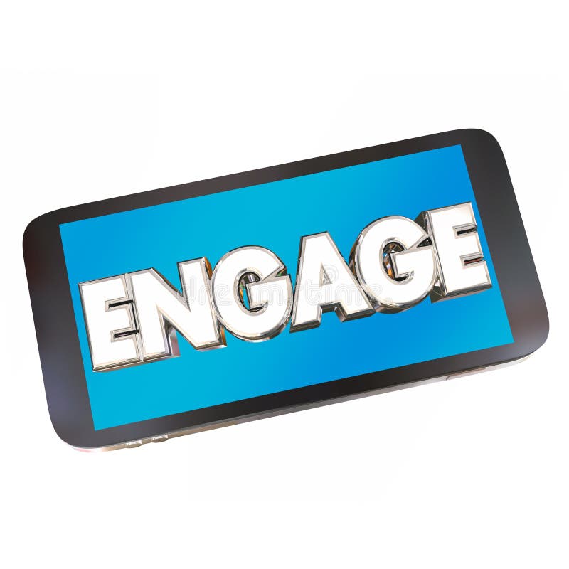 Engage Cell Smart Phone Word Communicate Word Stock Illustration ...