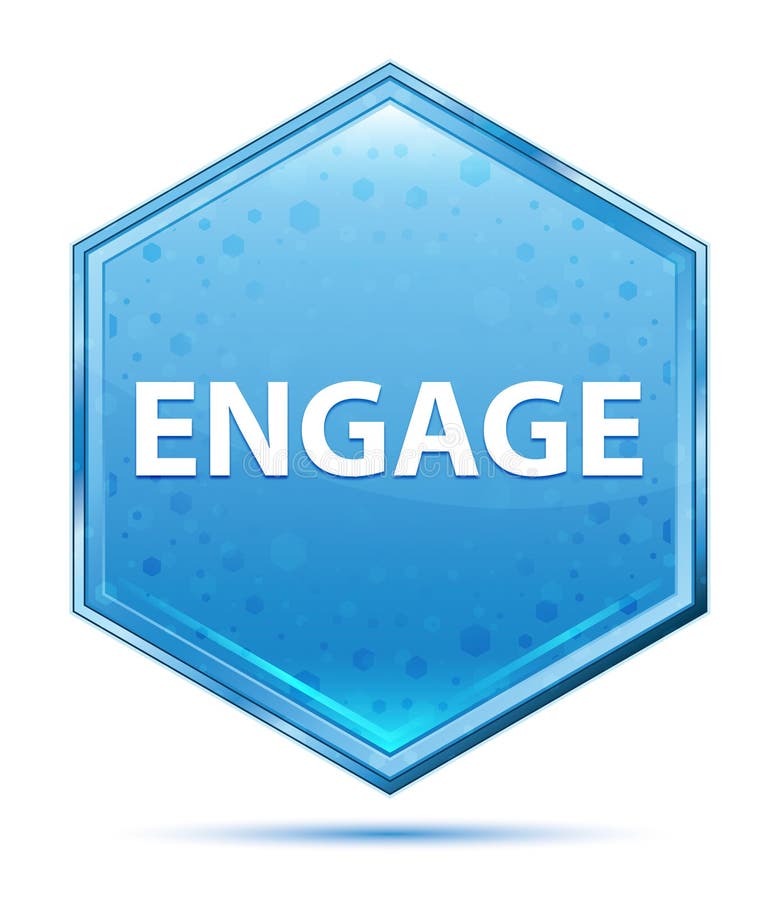 Engage Crystal Blue Hexagon Button Stock Illustration - Illustration of ...
