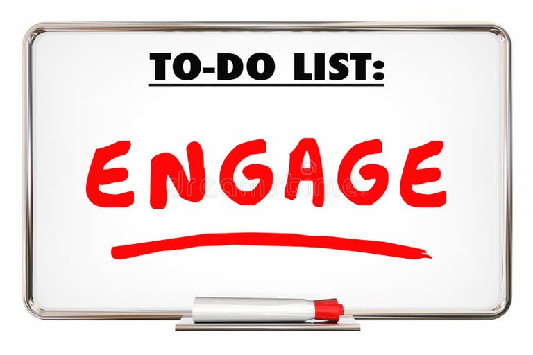 Engage Get Involved Communicate Interact Writing Word Stock ...