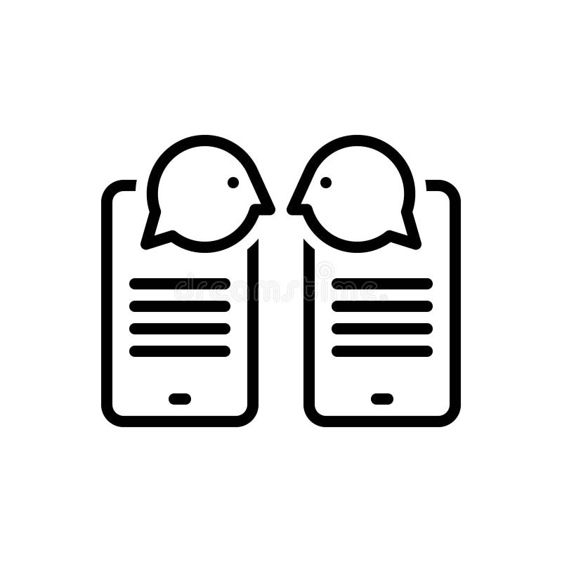 Black Line Icon for Engage, Enlist and Comment Stock Vector ...