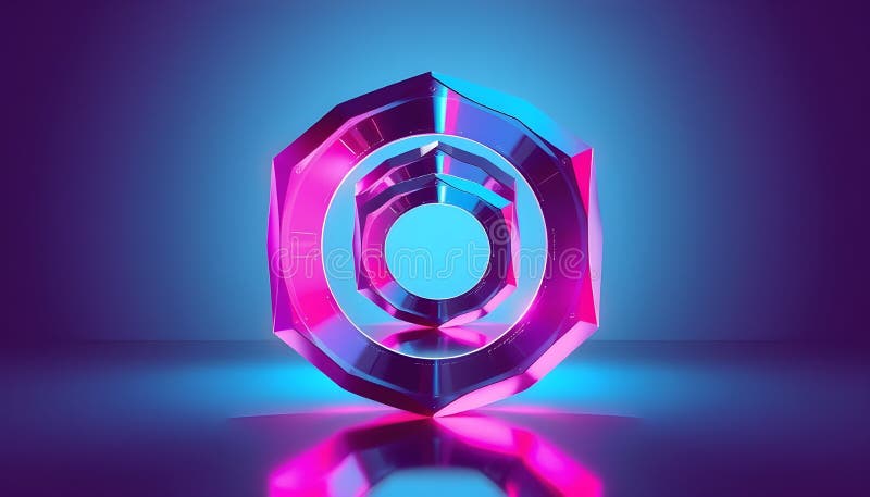 Holographic 3D Abstract Art Meets Futuristic Design Stock Illustration ...