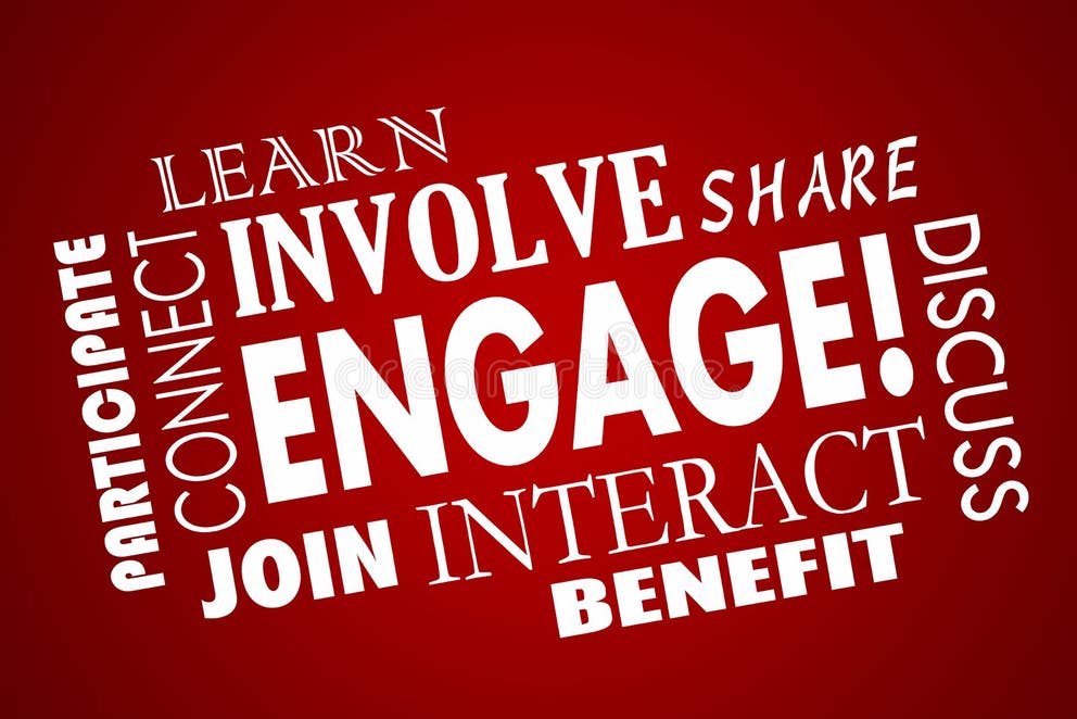 Engage Involve Participate Join Interact Collage Stock Illustration ...