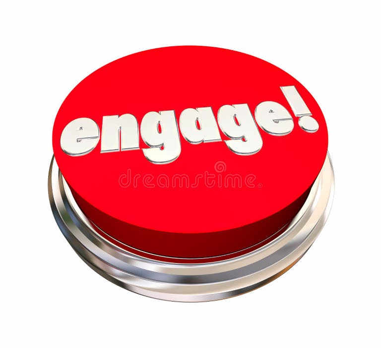 Engage Red Button Activate Interact Communicate Stock Illustration ...