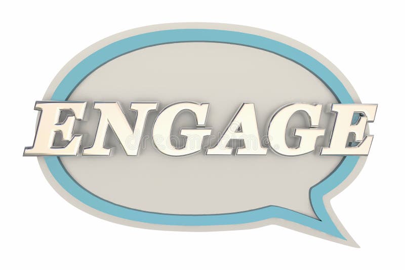Engage Speech Bubble Communicate Interact Stock Illustration ...