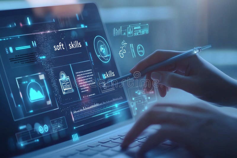 Digital Skill Development Workshop Stock Illustration - Illustration of ...