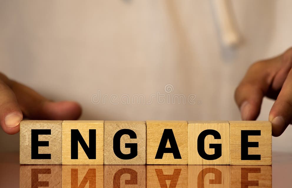 ENGAGE Word Made with Building Blocks Stock Photo - Image of success ...