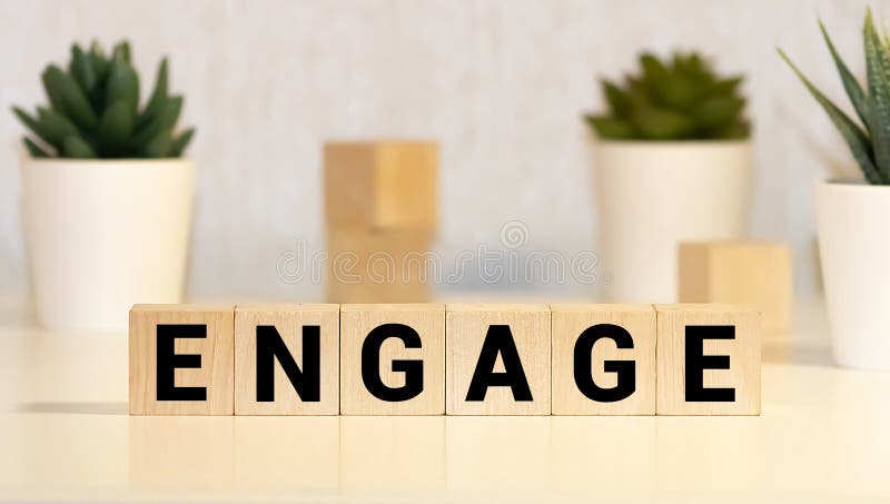 ENGAGE Word Made with Building Blocks Stock Photo - Image of community ...