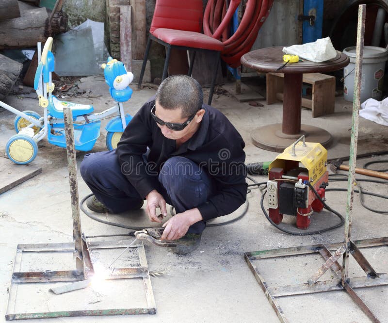 Engaged in Metal Welding Worker Editorial Stock Photo - Image of ...