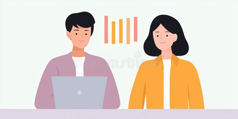 Engaged Professionals Collaborating at a Workspace with a Laptop and ...