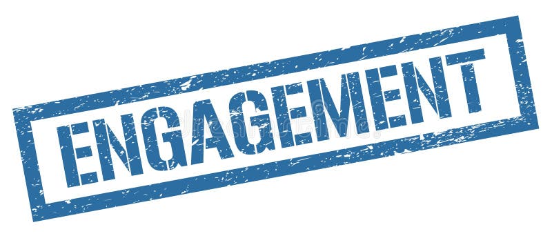 ENGAGEMENT Blue Grungy Rectangle Stamp Stock Illustration ...