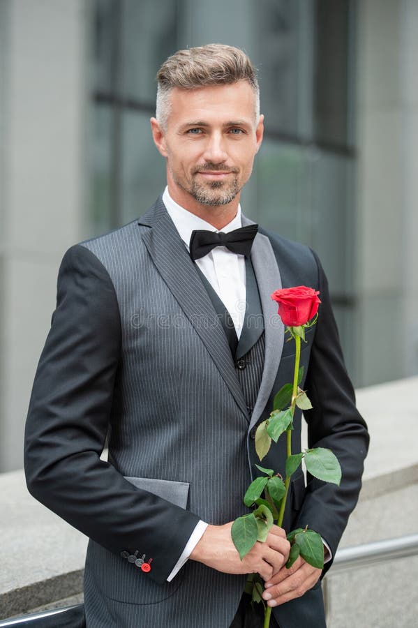 Engagement Concept. Tux Man Celebrating Engagement Stock Photo - Image ...