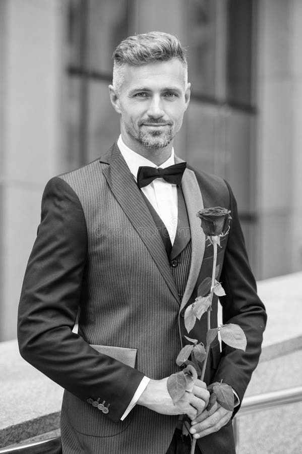 Engagement Concept. Tux Man Celebrating Engagement Stock Photo - Image ...