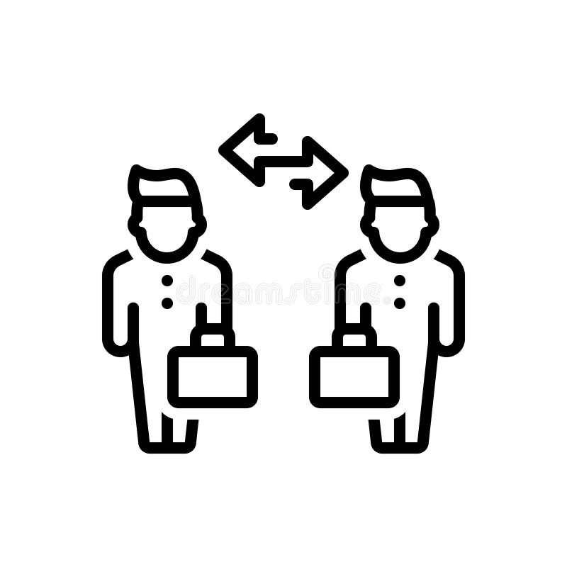 Black Line Icon for Engagement, Affiance and Treaty Stock Illustration ...