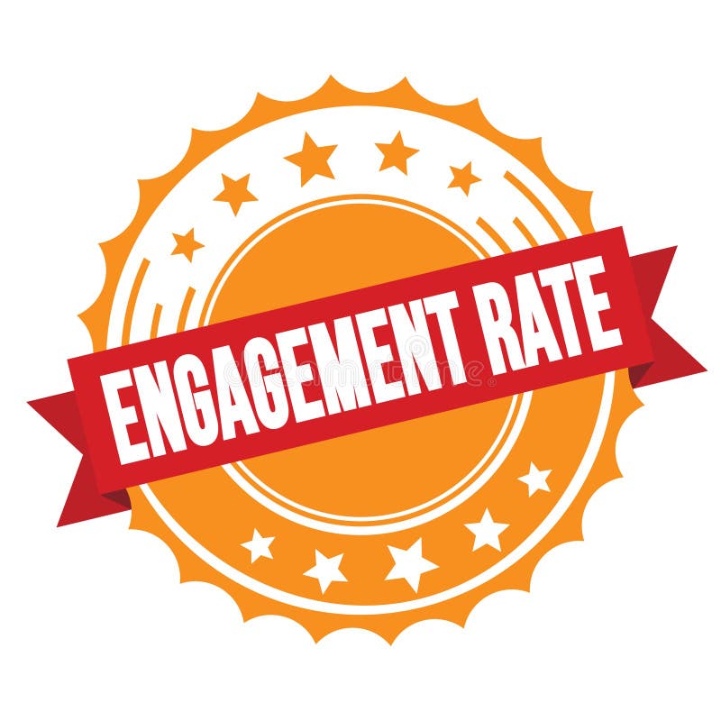ENGAGEMENT RATE Text on Red Orange Ribbon Stamp Stock Illustration ...