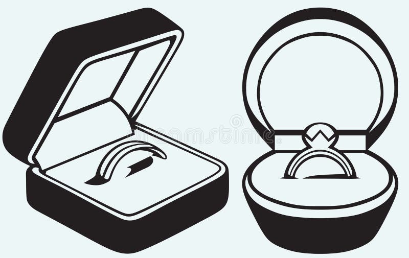 Engagement ring in box stock vector. Illustration of background - 37858852