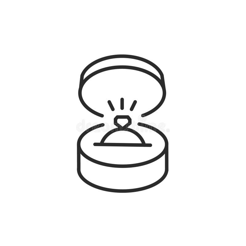 Engagement Ring in Box Icon Stock Vector - Illustration of charm ...