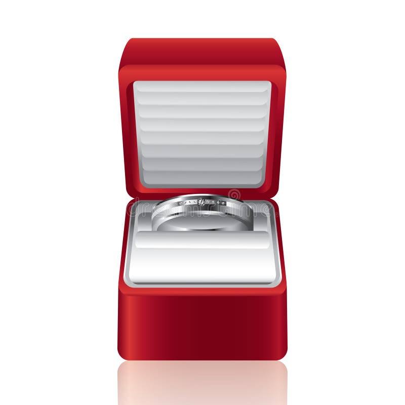 Engagement Ring in Box. Vector Illustration Decorative Design Stock ...