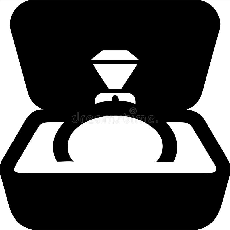 Engagement Ring in Box Vector for Romantic Proposals and Weddings Stock ...