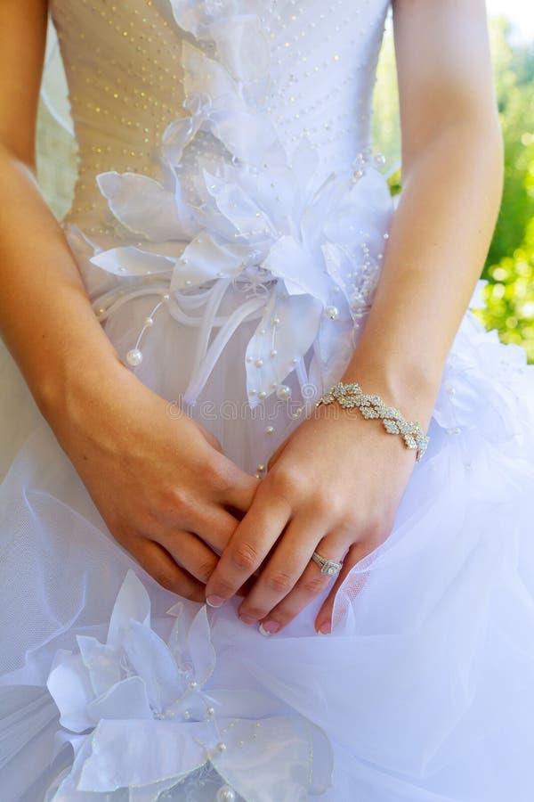 Engagement Ring on Bride S Finger Stock Image - Image of romance ...