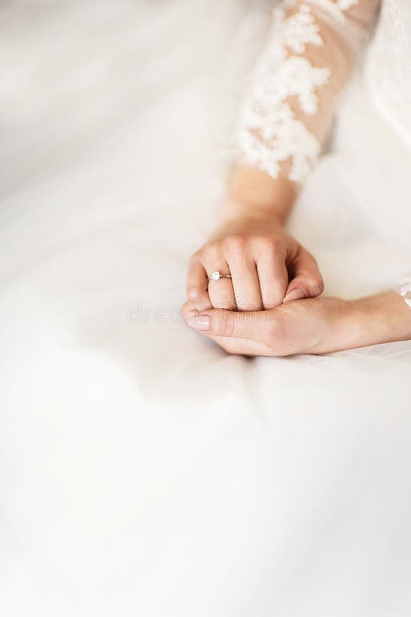 Engagement Ring on Bride`s Finger Stock Photo - Image of concept ...