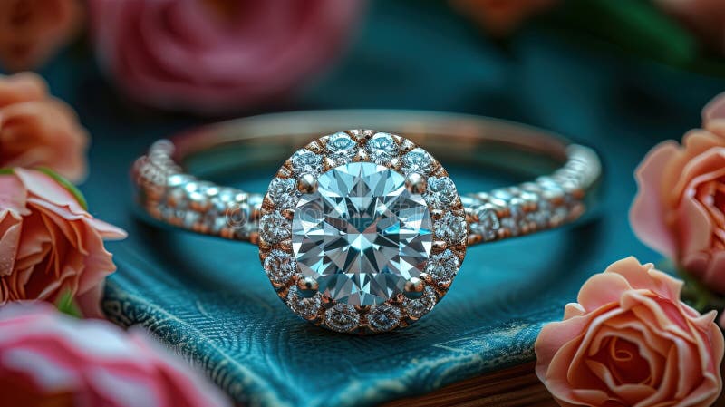 An Engagement Ring Displayed on a Vintage Book or a Handwritten Love ...