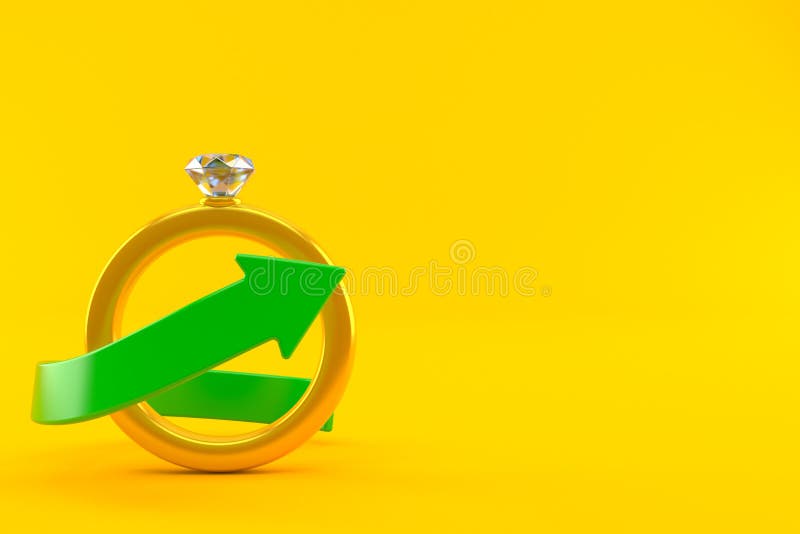 Engagement Ring with Green Arrow Stock Illustration - Illustration of ...