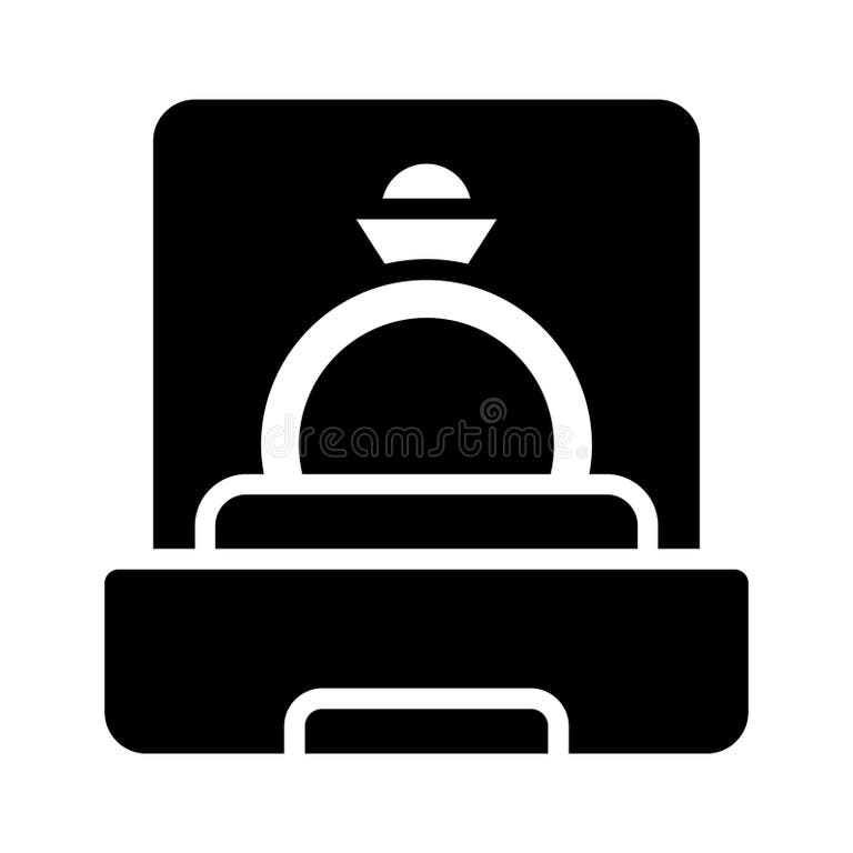 Engagement Ring Inside Case, Icon of Proposal Ring Stock Vector ...