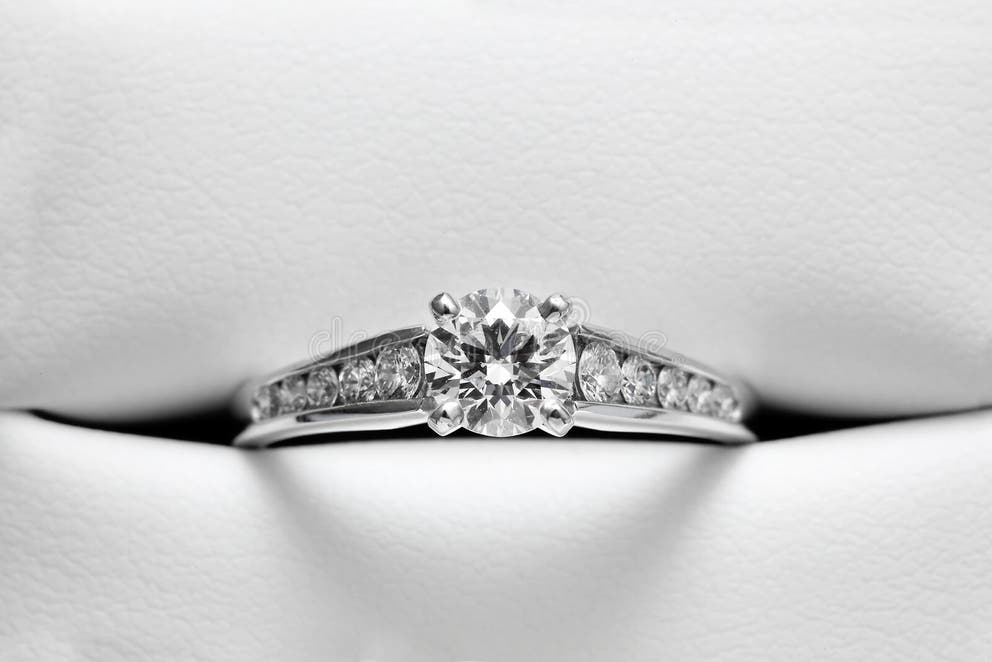 Engagement Ring in Leather Casing Stock Photo - Image of casing ...