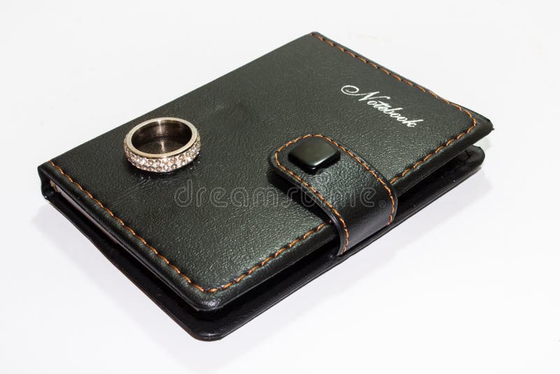 Ring with Precious Stones on a Beautiful Red Gift Box with a Bow Stock ...