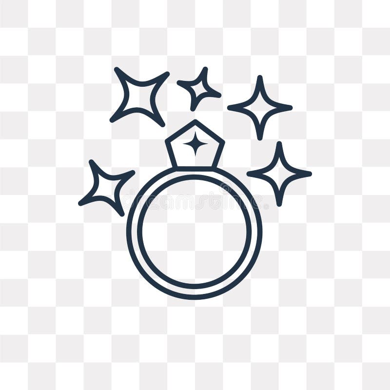 Diamond Ring Vector Icon Isolated on Transparent Background, Diamond ...