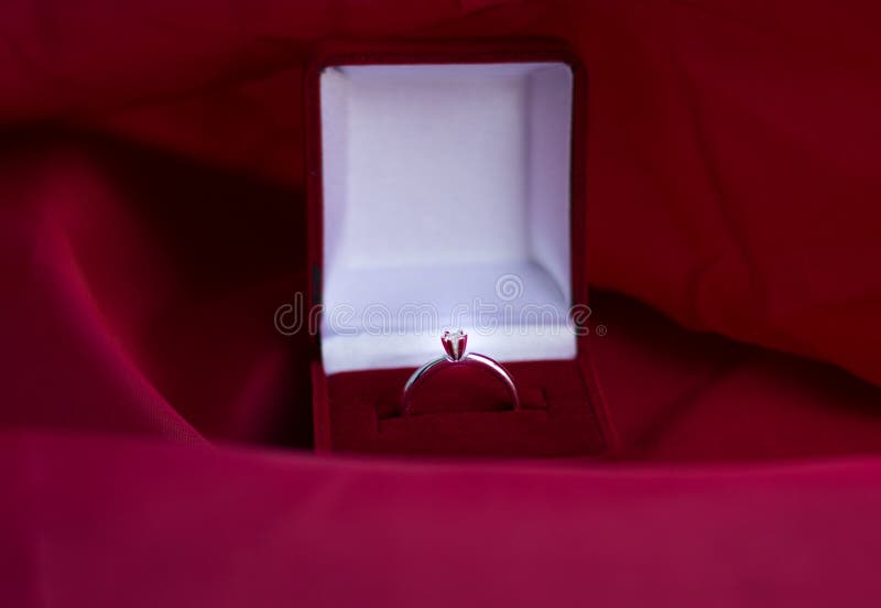 Engagement Ring in Velvet Red Box Stock Photo - Image of velvet, ring ...