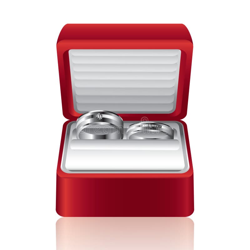 Engagement Rings in Box. Vector Illustration Decorative Design Stock ...