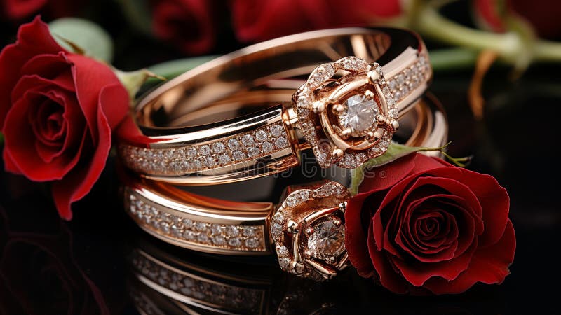 Engagement Rings Symbols of Love and Commitment Stock Illustration ...