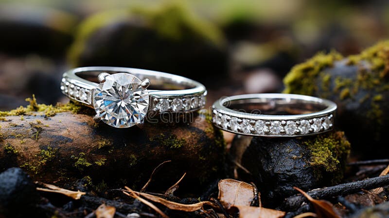 Engagement Rings Symbols of Love and Commitment Stock Illustration ...