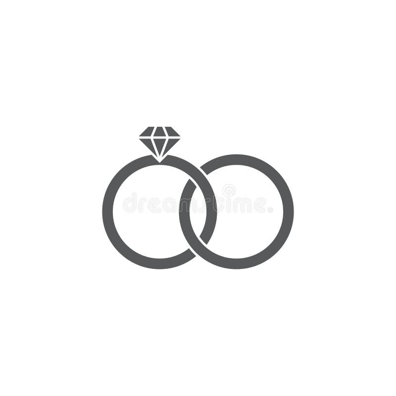 Engagement Rings Vector Icon Isolated on White Background Stock Vector ...