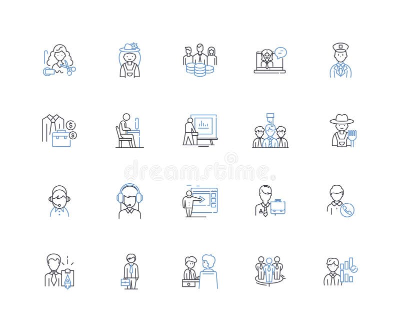 Engagement Seeking Line Icons Collection. Connection, Bonding ...