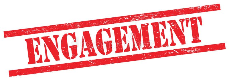 ENGAGEMENT Text on Red Grungy Rectangle Stamp Stock Illustration ...