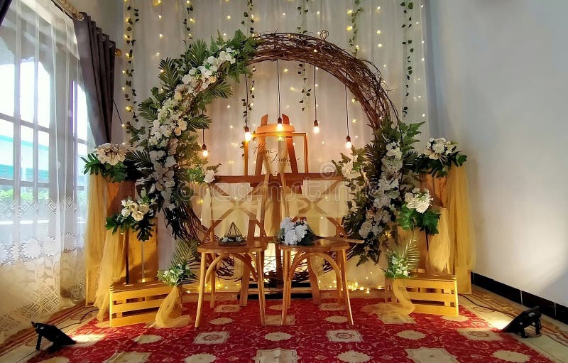 Rustic Engagement and Wedding Event Backdrop Stock Image - Image of ...