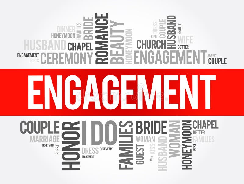 Engagement Word Cloud Collage, Concept Background Stock Illustration ...