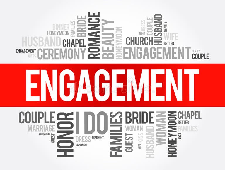 Engagement Word Cloud Collage, Concept Background Stock Illustration ...