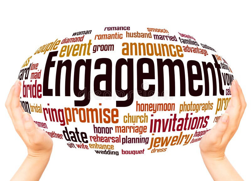 Engagement Word Cloud Hand Sphere Concept Stock Photo - Image of groom ...