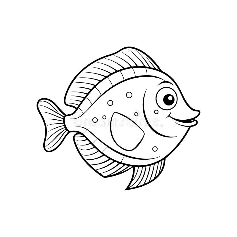 Creative Flounder Coloring Activity Stock Image - Illustration of ...