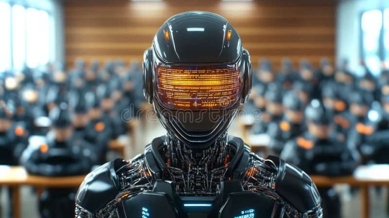 Engaging Ai Robot Teaching Session in a Modern Classroom Filled with ...