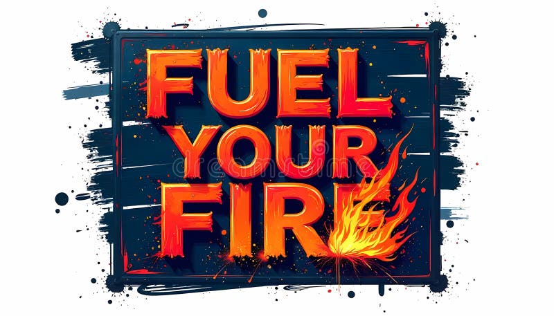 Engaging Artwork Features the Bold Phrase Fuel Your Fire with Stylized ...