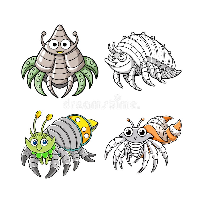 Barnacle Coloring Animal Illustration with Outline Stock Vector ...
