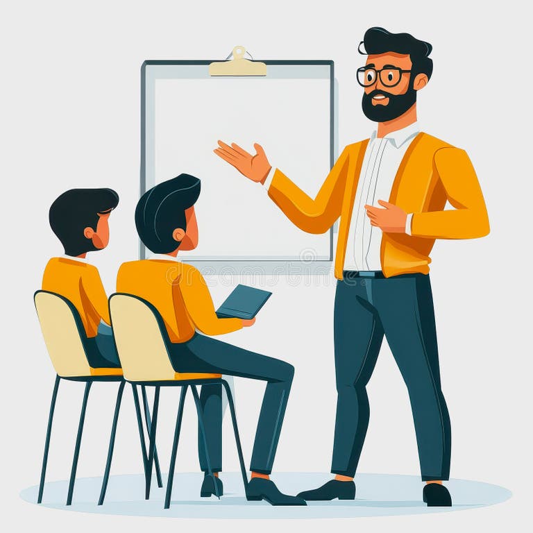 Engaging Business Meeting with Presenter and Attendees in Modern Office ...