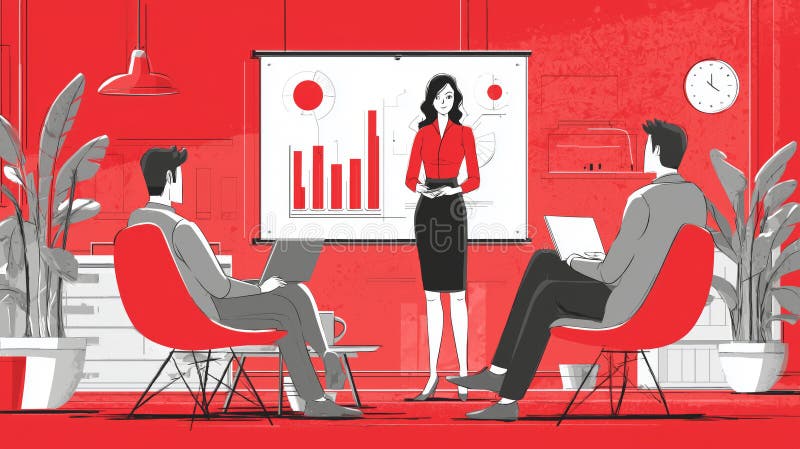 Engaging Business Presentation in a Modern Office Setting with Creative ...