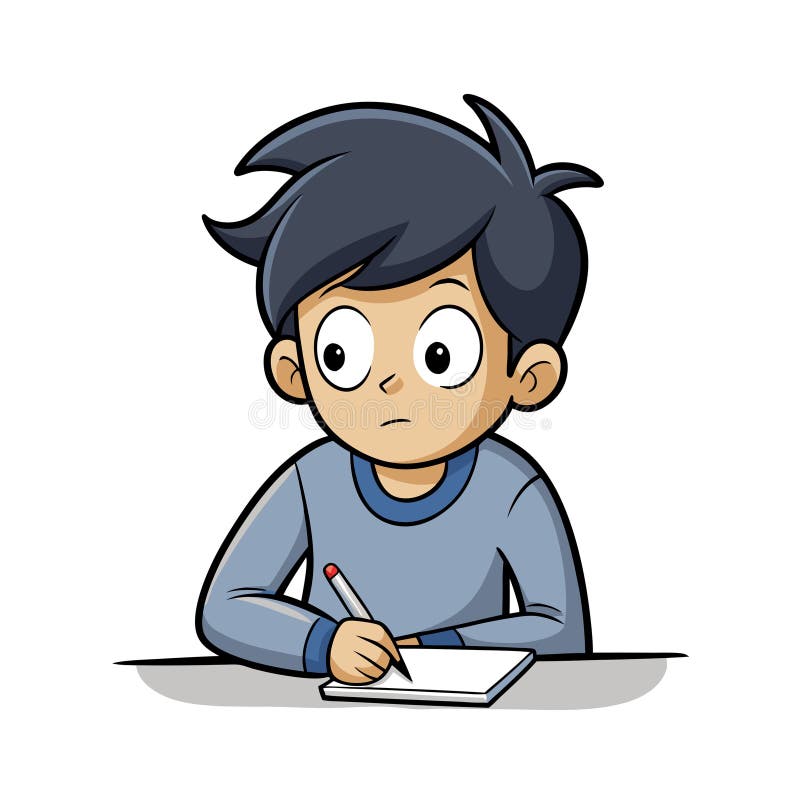 Engaging Cartoon Boy with Thoughtful Insight Stock Vector ...