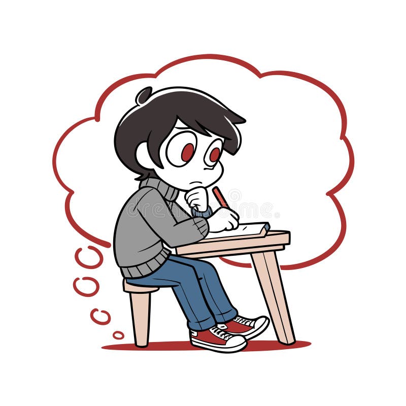 Engaging Cartoon Boy with Thoughtful Insight Stock Illustration ...